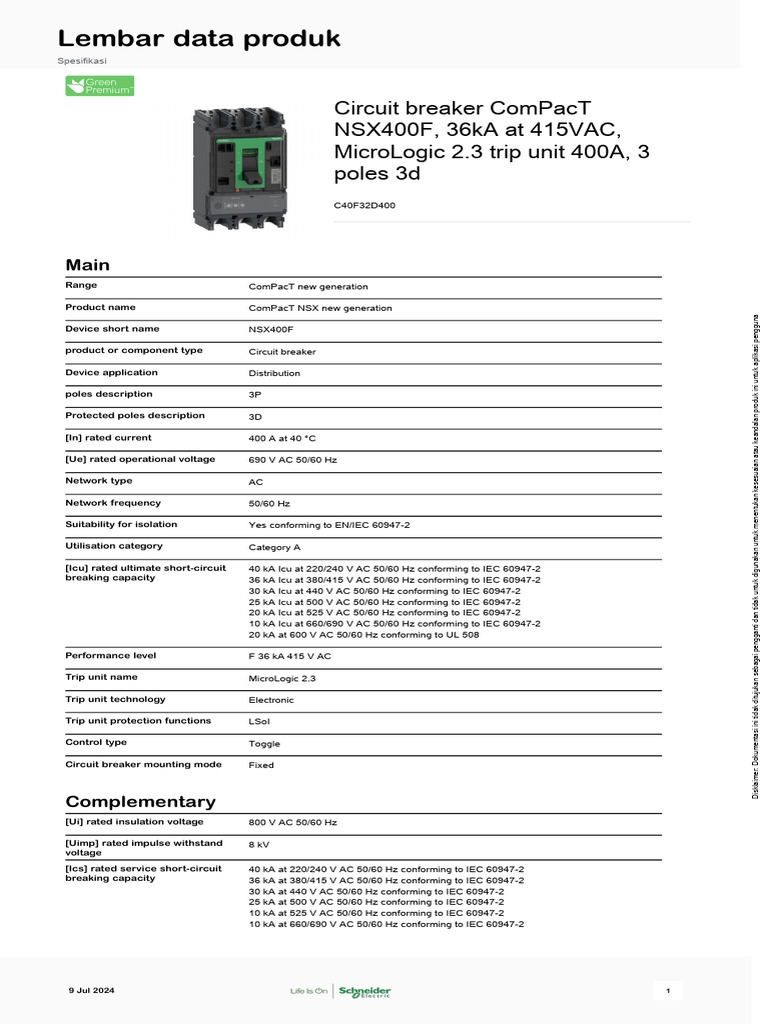 Schneider Electric - ComPacT-NSX-new-generation - C40F32D400 | PDF ...