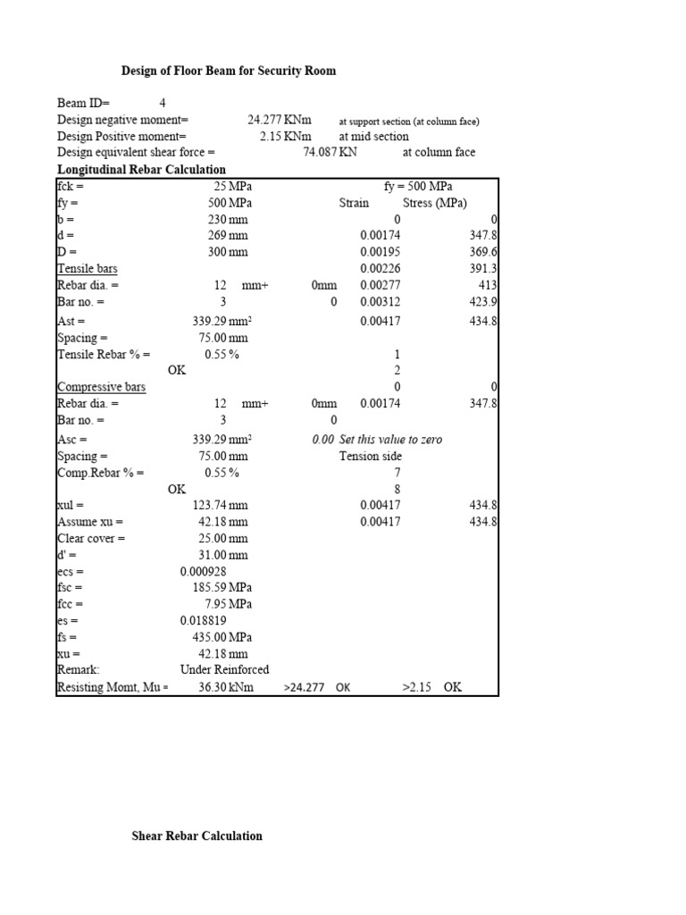Short Column (Shear Design) | PDF | Beam (Structure) | Applied And ...
