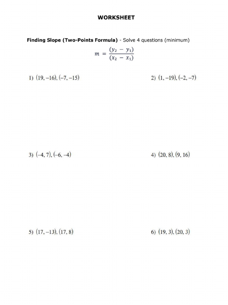 Two-Point Formula For Finding Slope | PDF