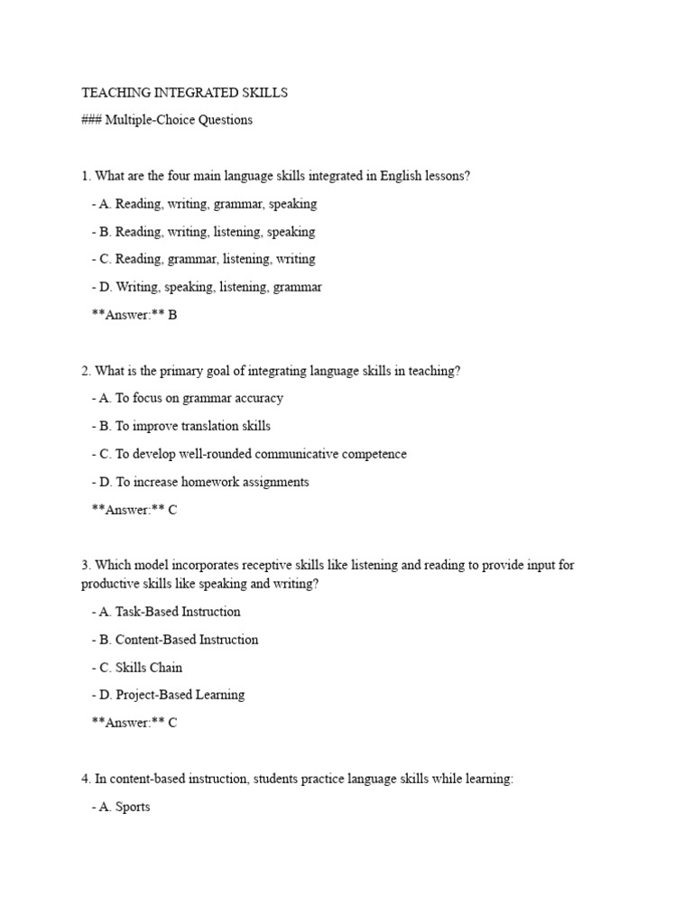 Teaching Integrated Skills2 | PDF | Project Based Learning | Cognitive Science