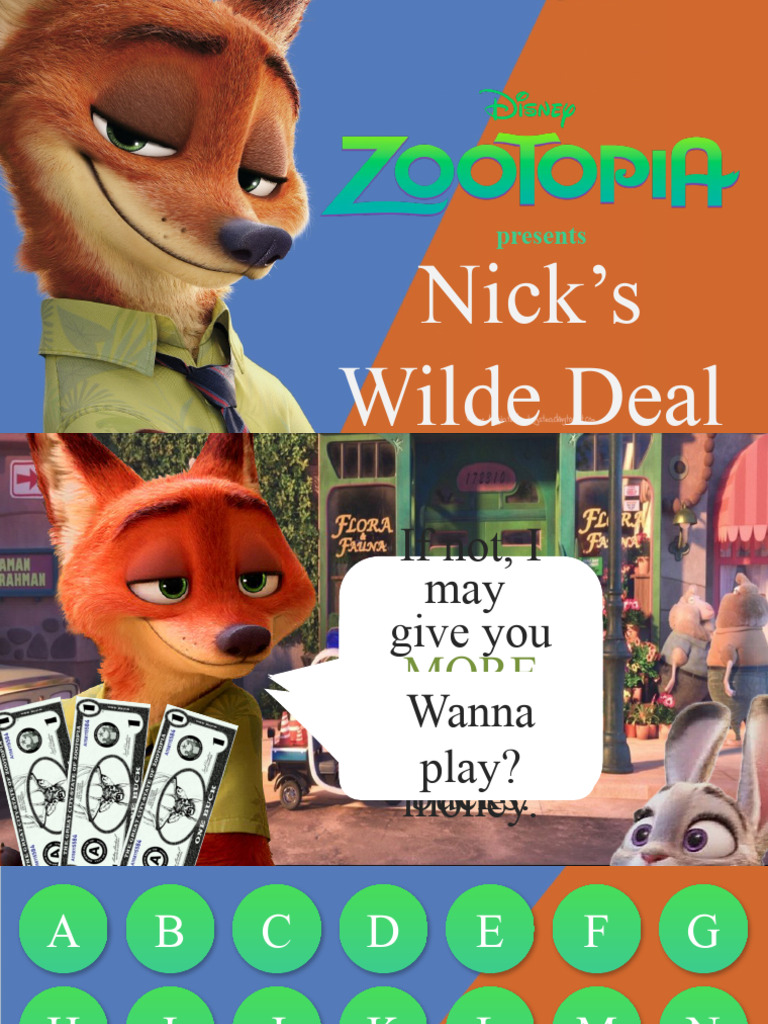 Zootopia - Nick - S Wilde Deal - Learning Adjectives For High Beginners ...