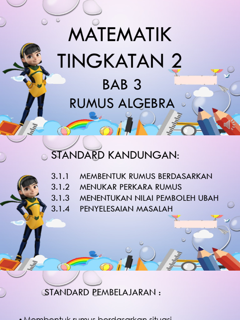 Rumus Algebra Tingkatan 2 | PDF