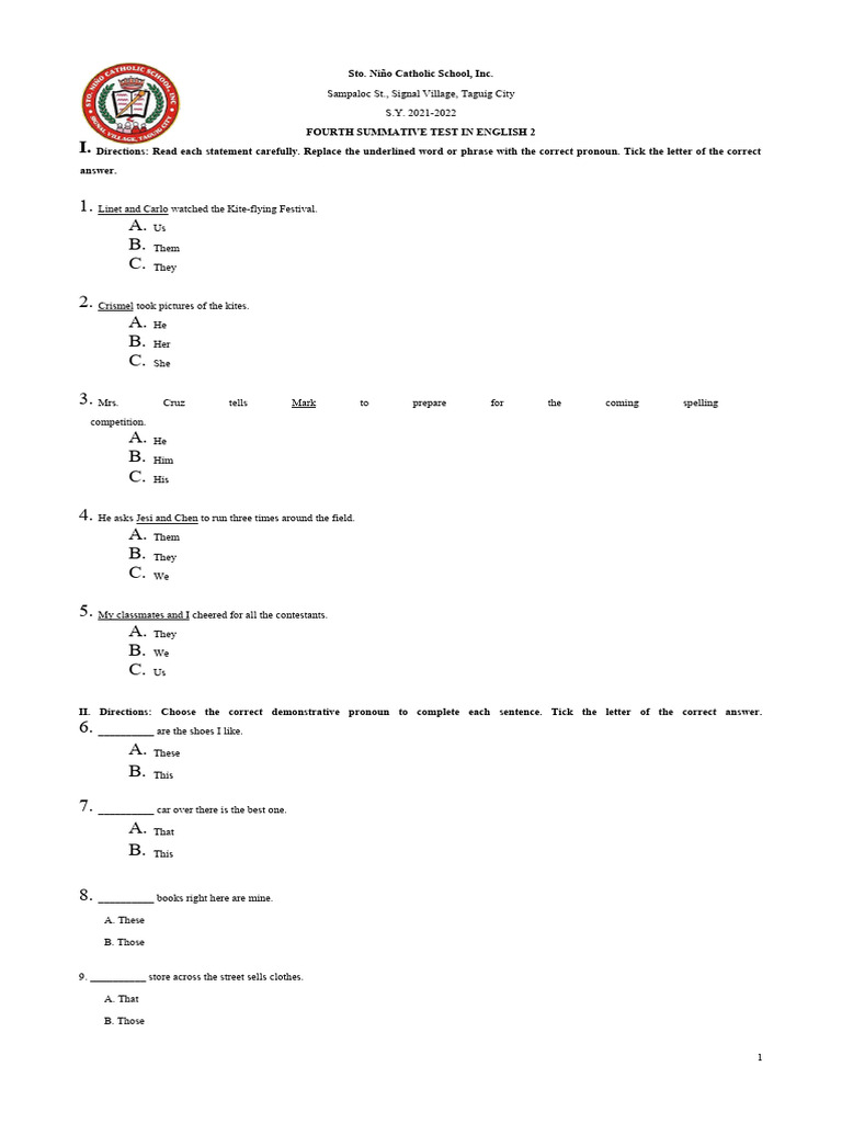 ENGLISH2 4th 2021-2022 | PDF