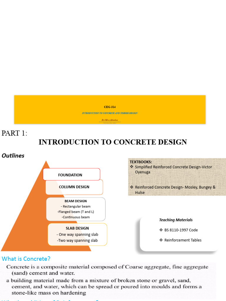 NOTE 1 (Intro + 1-Way Slab) | PDF | Beam (Structure) | Reinforced Concrete
