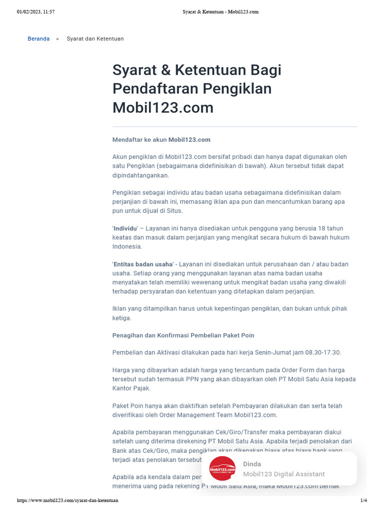 mobil123 02 Tnc Lister Registration | PDF