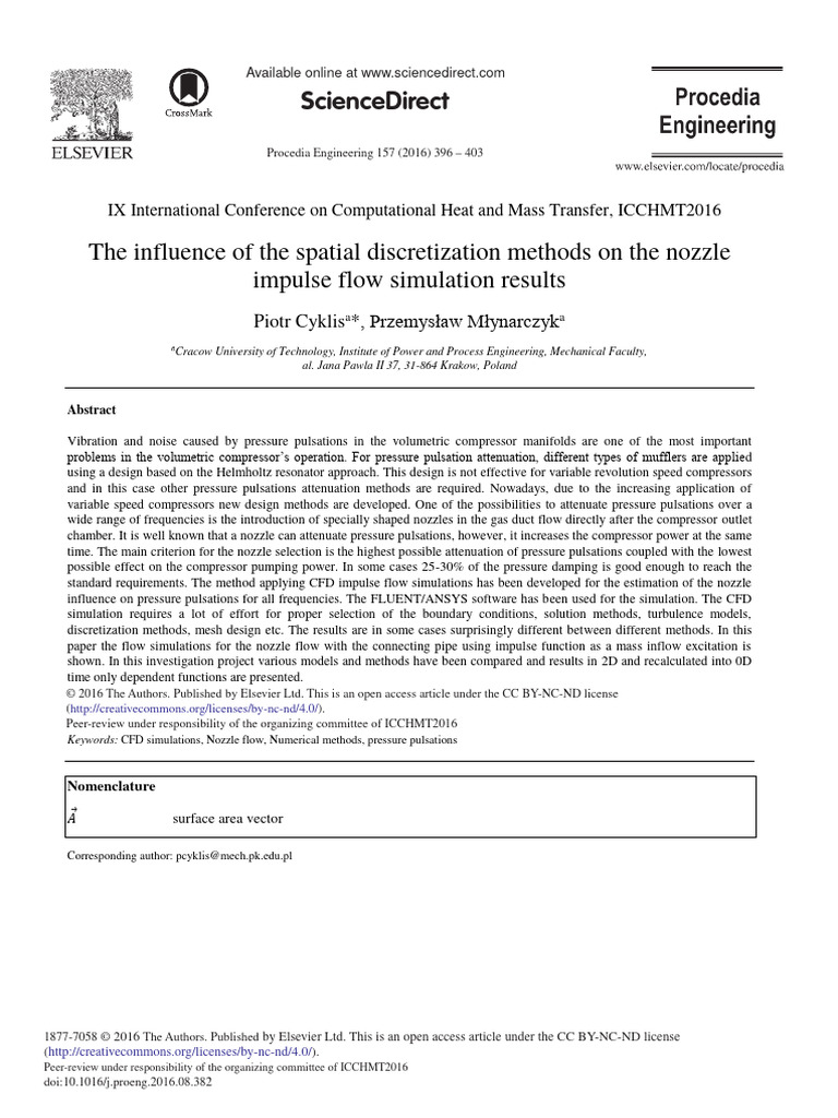 The influence of the spatial discretization methods on the nozzle - Gradient설명수식 | PDF | Fluid ...