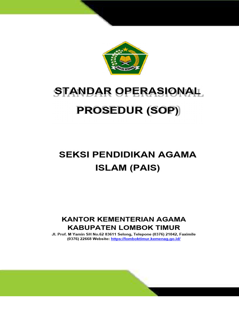 Update Sop Seksi Pais Kemenag Lotim 2022 | PDF | Komputer