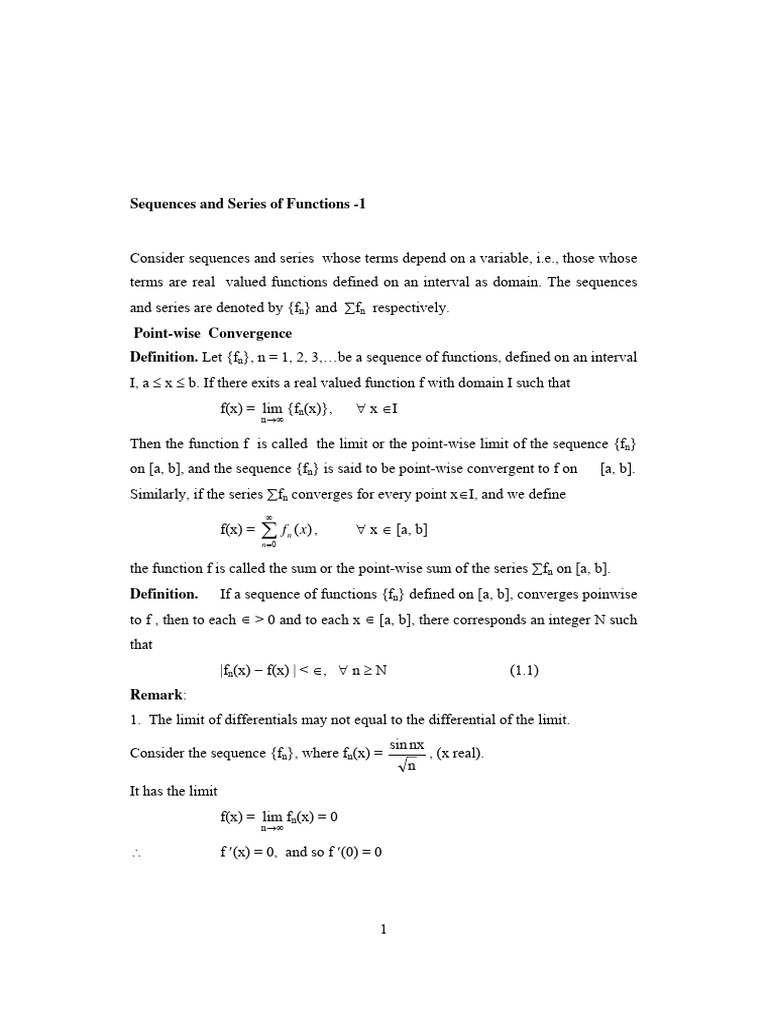 Uniform & Pointwise Convergence (II) | PDF | Limit (Mathematics) | Function (Mathematics)