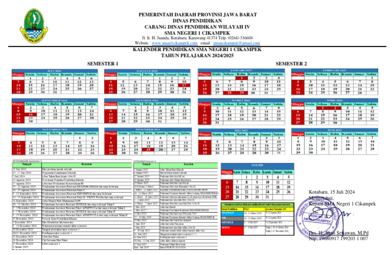 Kalender Pendidikan TP 2024-2025 | PDF