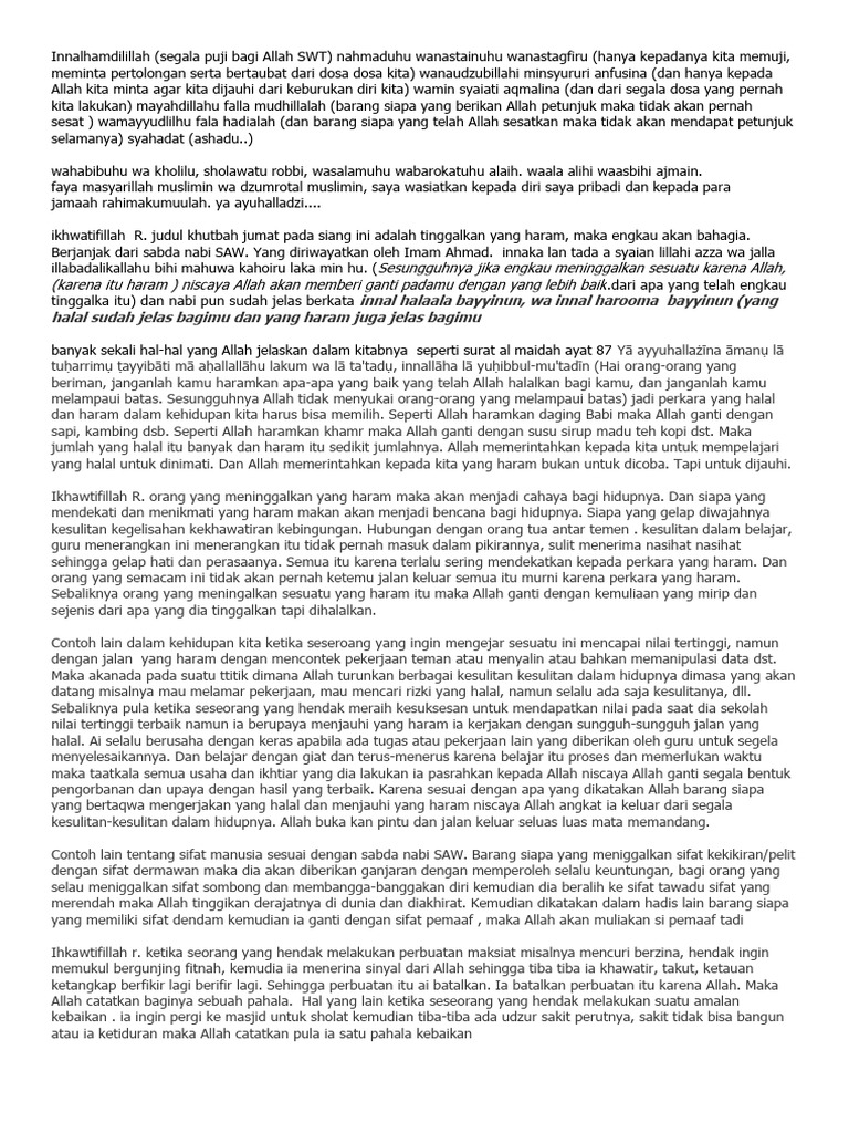 Khutbah 5 Final | PDF