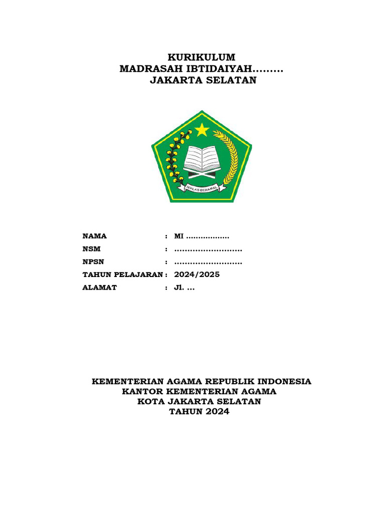 Kurikulum Madrasah Ibtidaiyah 2024/2025 | PDF | Karier & Perkembangan