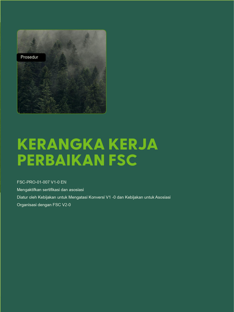 FSC-PRO-01-007 V1-0 IDN Kerangka Kerja Perbaikan FSC | PDF | Bisnis | Komputer