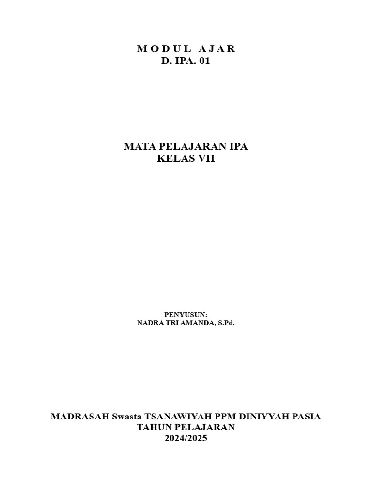 Format Modul Ajar | PDF