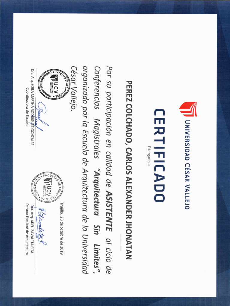 Certificado de Asistente | PDF