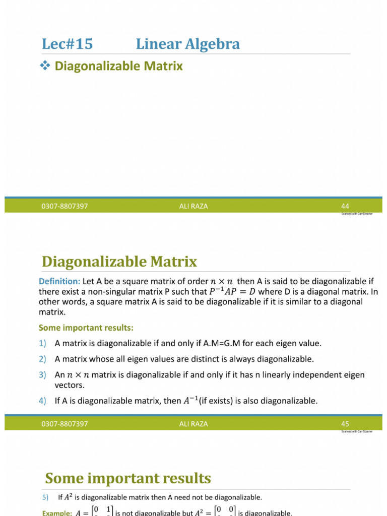 Linear Algebra 15 | PDF