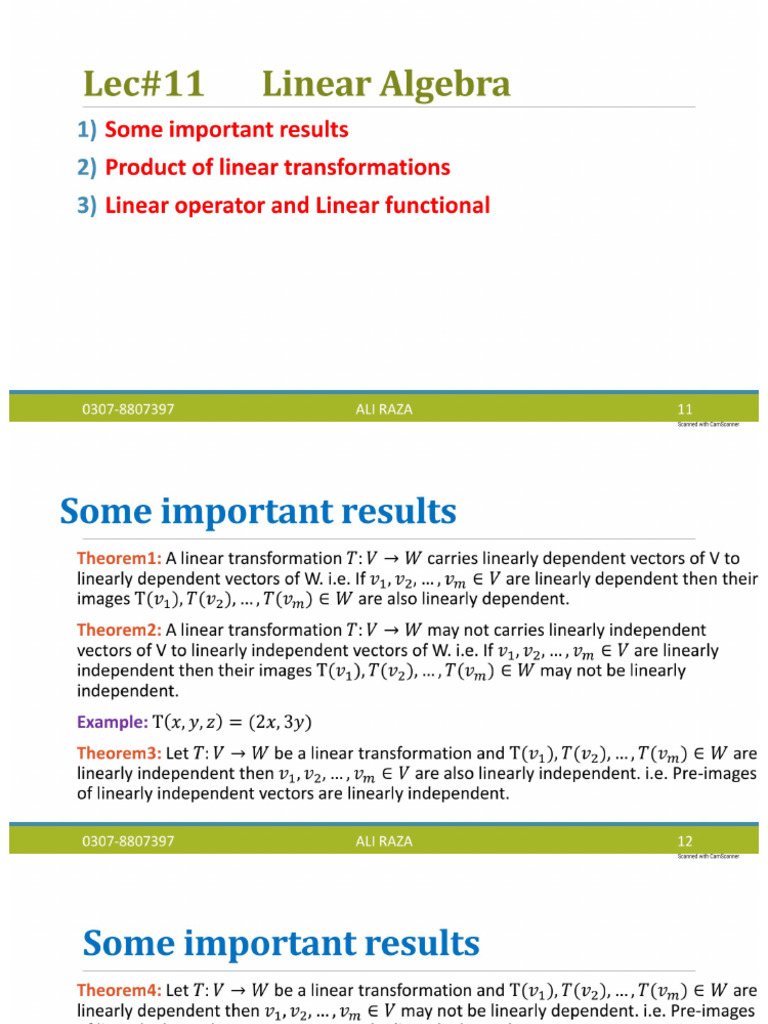 Linear Algebra 11 | PDF