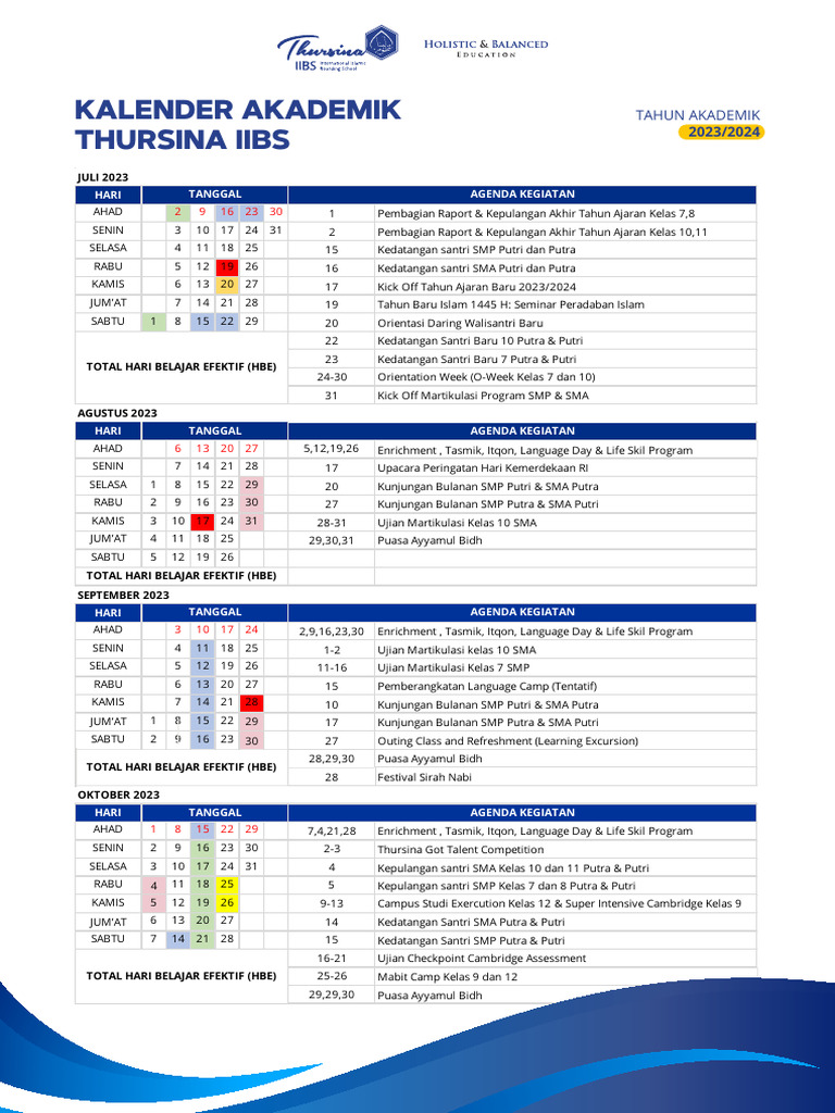 Kalender Akademik Semester 2 TA 2023-2024 | PDF