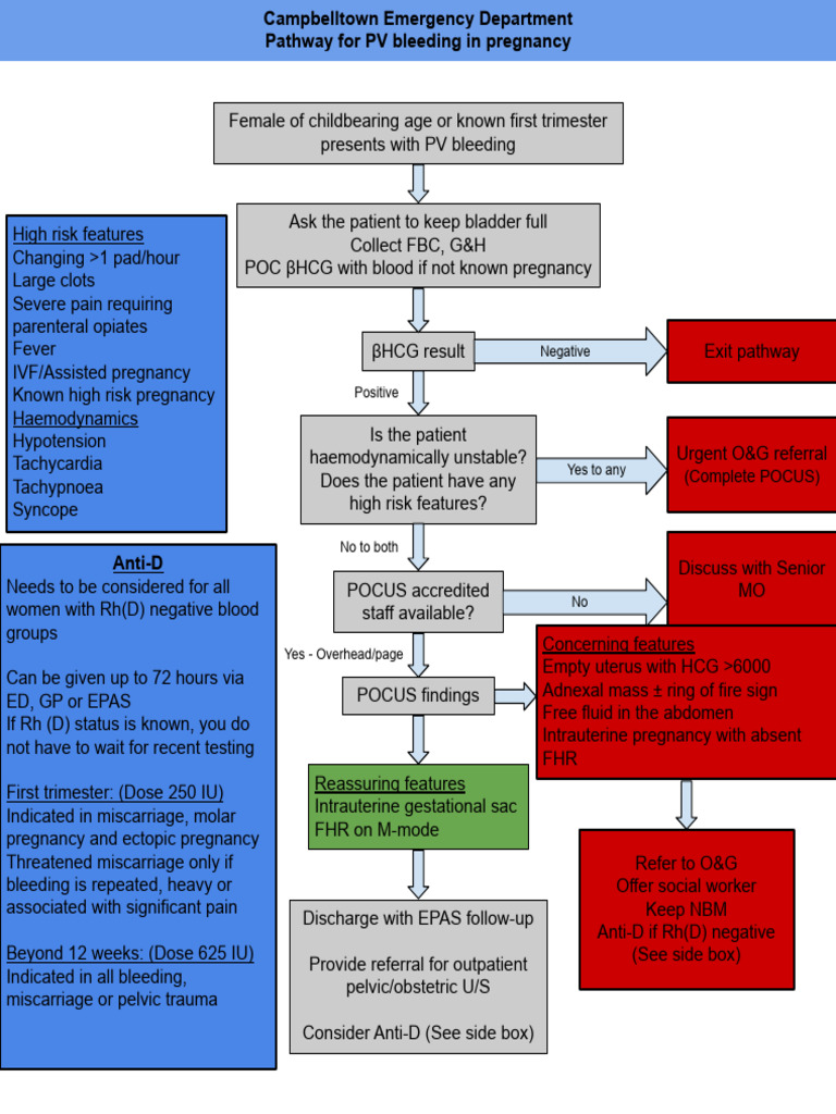 Final - Early Pregnancy Flowchart | PDF | Pregnancy | Miscarriage