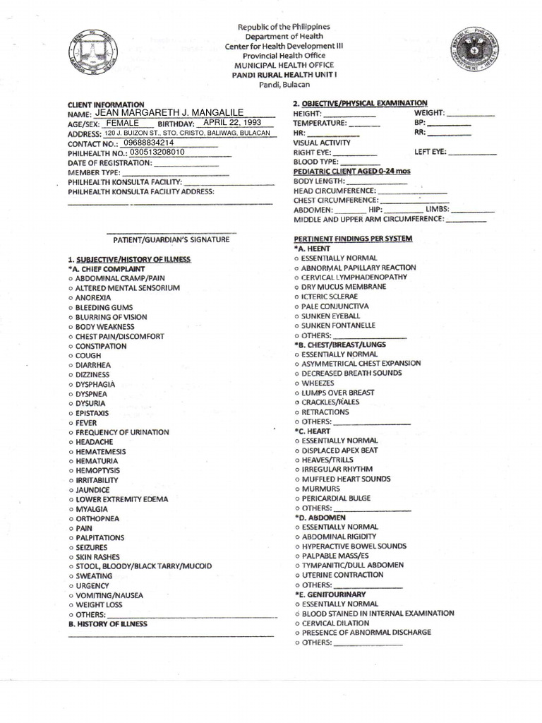 E Konsulta Form Page 2 Front | PDF