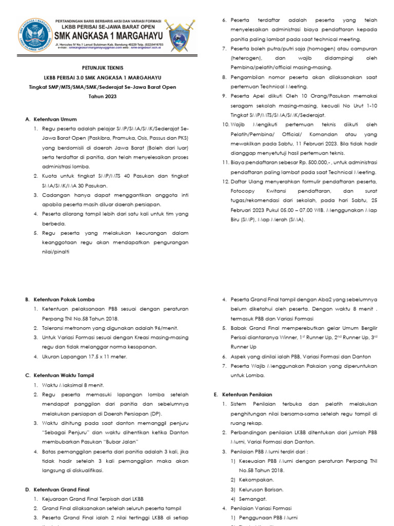 Petunjuk Teknis Perisai | PDF