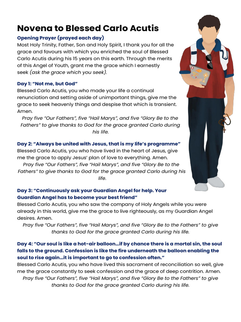 Novena To Blessed Carlo Acutis | PDF | Lord's Prayer | Grace In Christianity