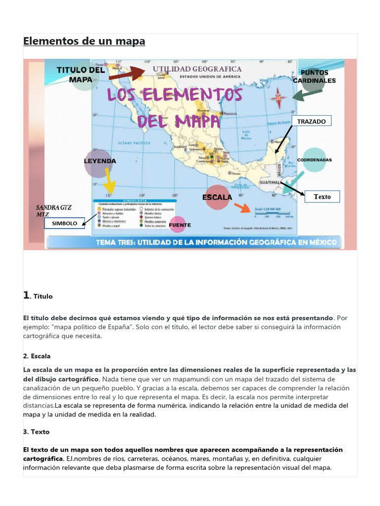 Elementos de Un Mapa | PDF | Mapa | Cartografía