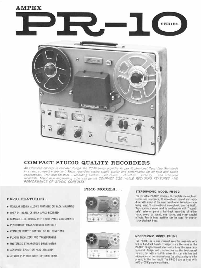 Ampex PR-10 Brochure 1962 | PDF