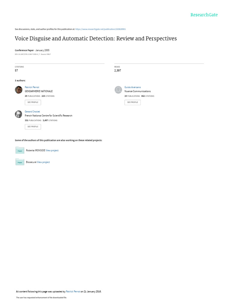 Voice Disguise And Automatic Detection Review And Pdf Human Voice Principal Component Analysis