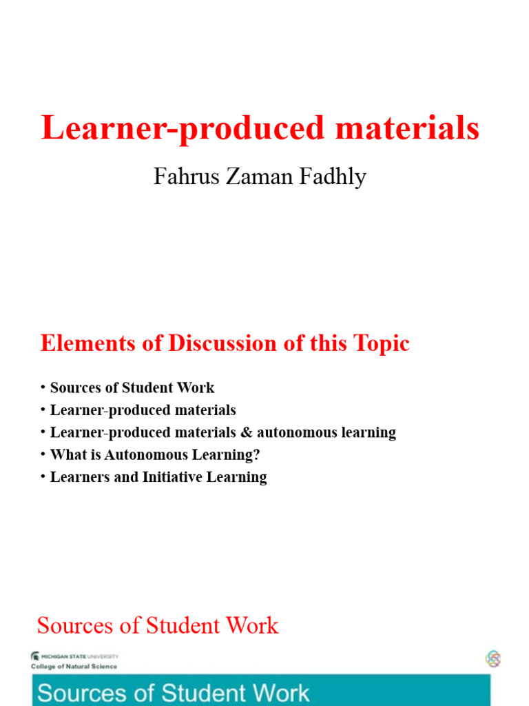 Learner-Produced Materials | PDF | Wellness