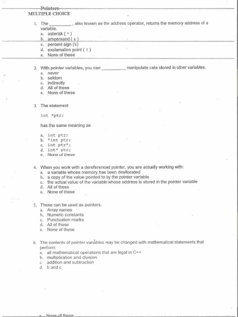 Pointers Assignment | PDF