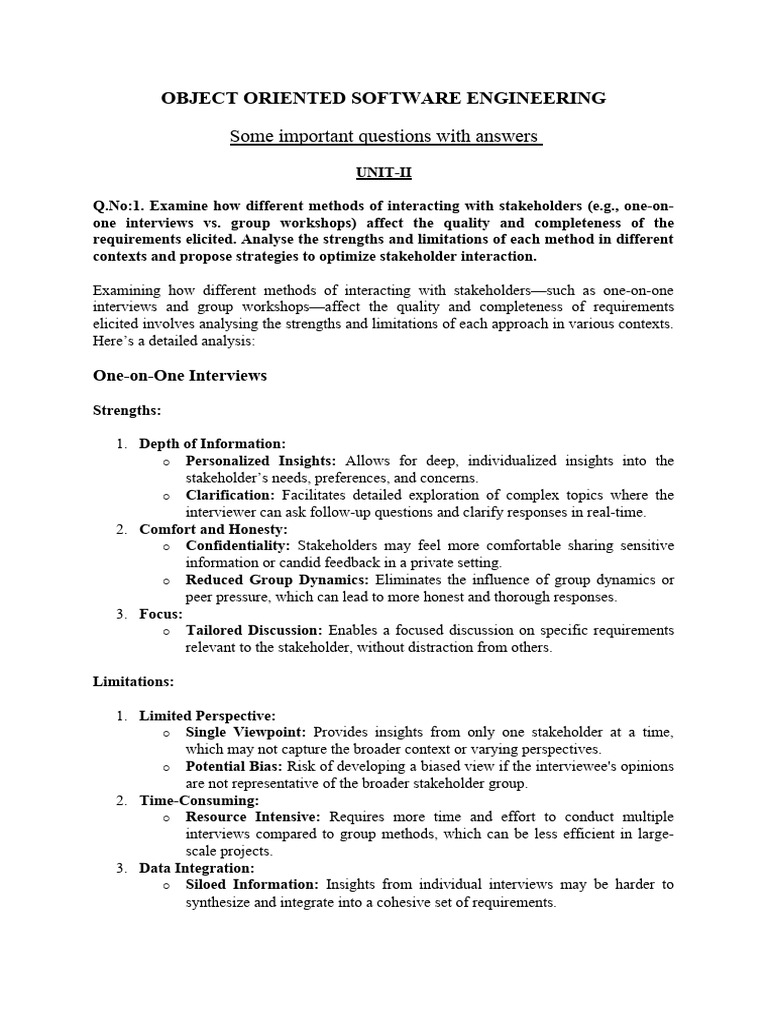 Oose-Unit-Ii-Qbank With Answers | PDF | Use Case | Unified Modeling Language