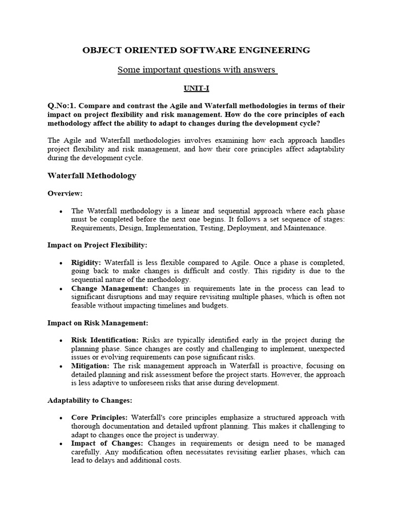 Oose-Unit-I-Qbank With Answers | PDF | Software Development Process | Agile Software Development