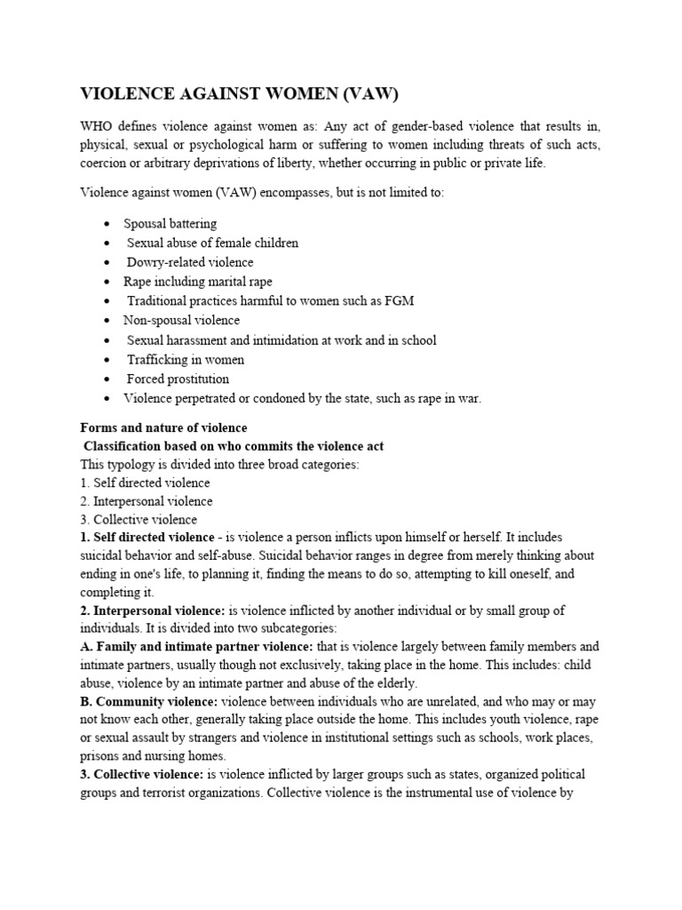 Violence Against Women | PDF | Violence | Child Abuse