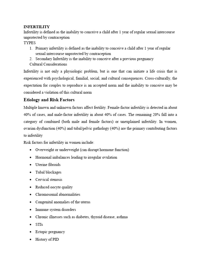 INFERTILITY | PDF | Infertility | Diseases And Disorders