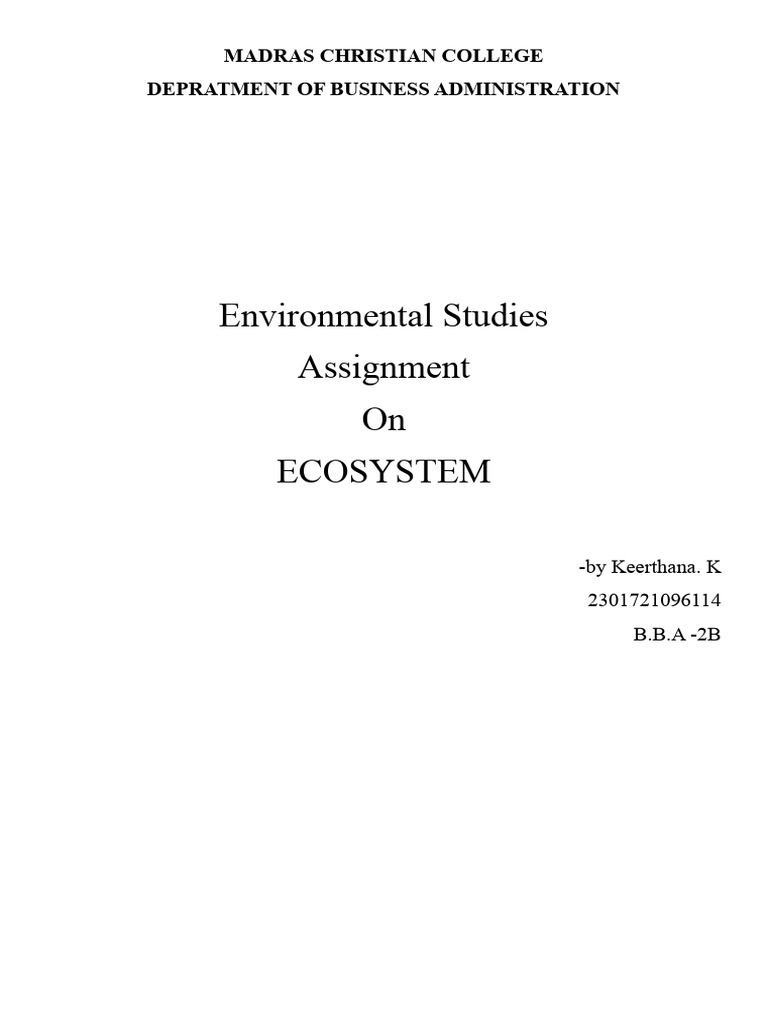 Keerthana EVS Assignment | PDF | Food Web | Ecosystem