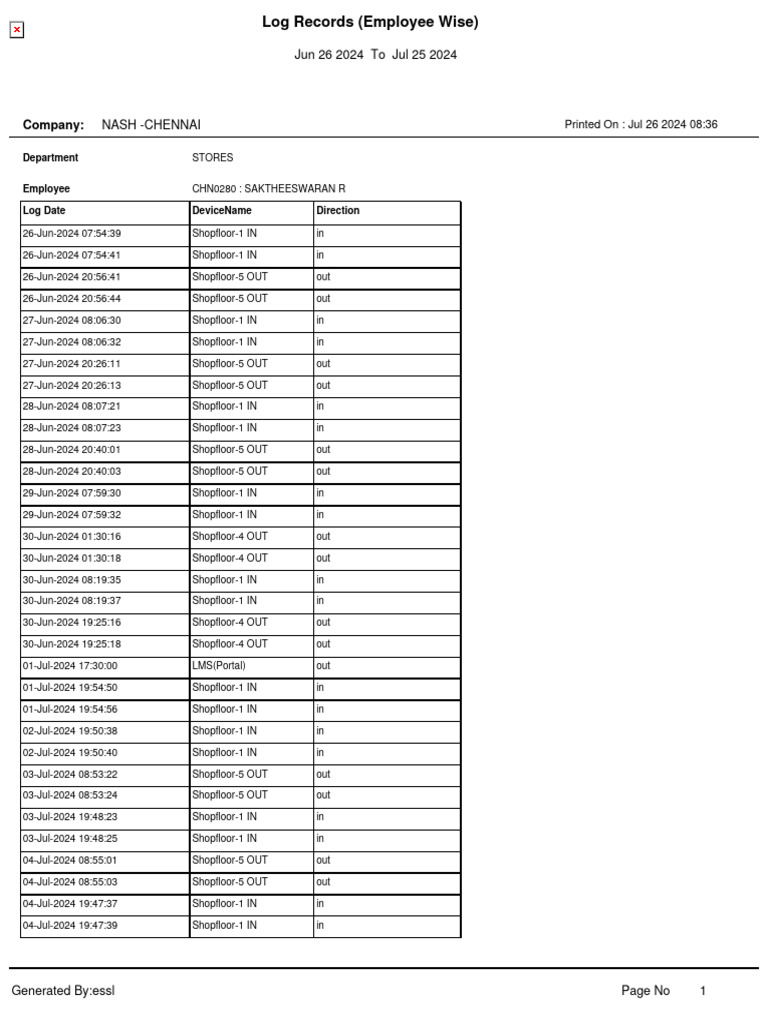 Log Records | PDF | Business | Home & Garden