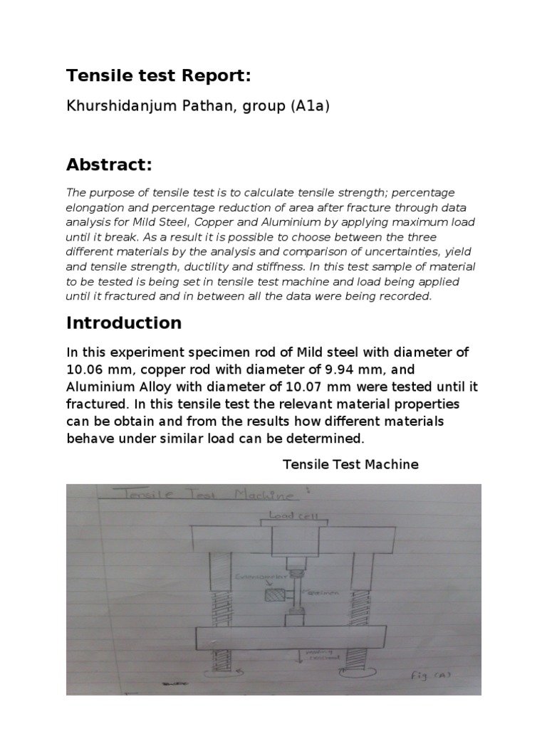 Tensile Report | Download Free PDF | Deformation (Engineering ...