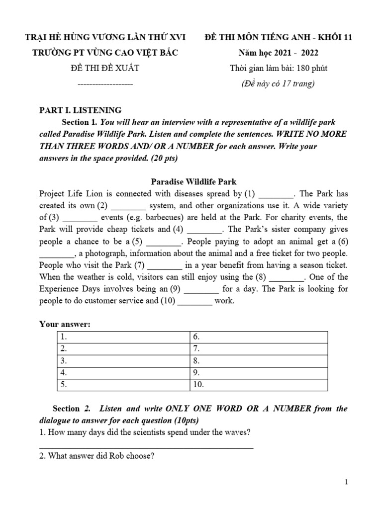 Tieng Anh 11 - De de Xuat | PDF | Snow | Water