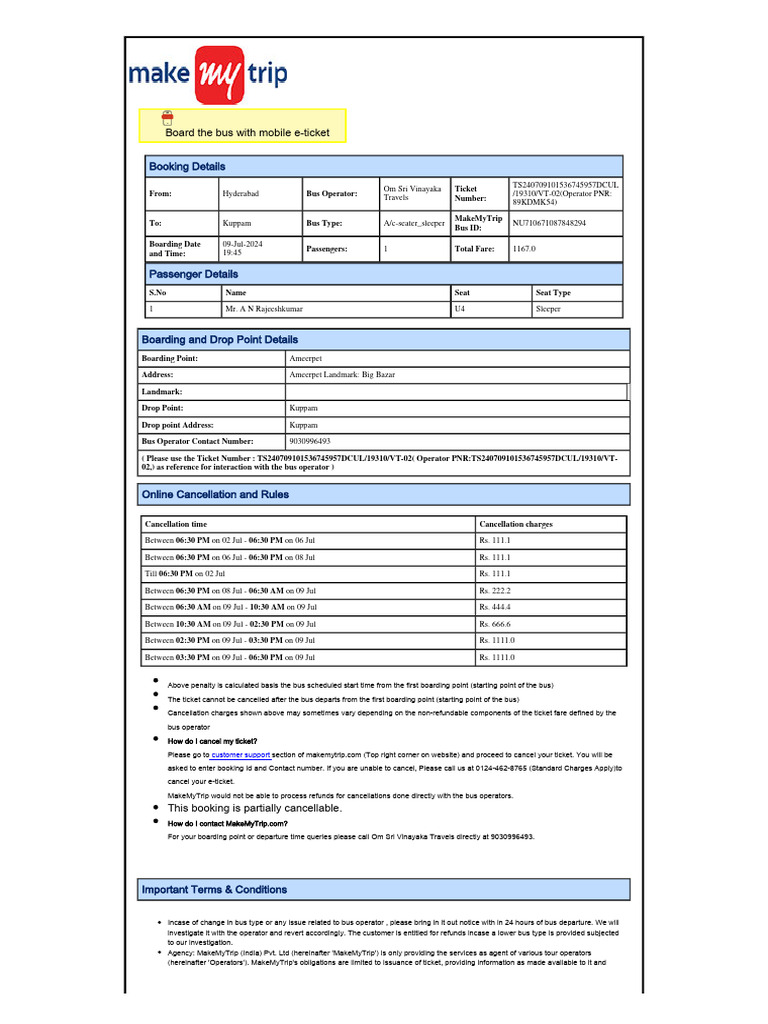 NU710671087848294 Eticket | PDF | Bus | Transport