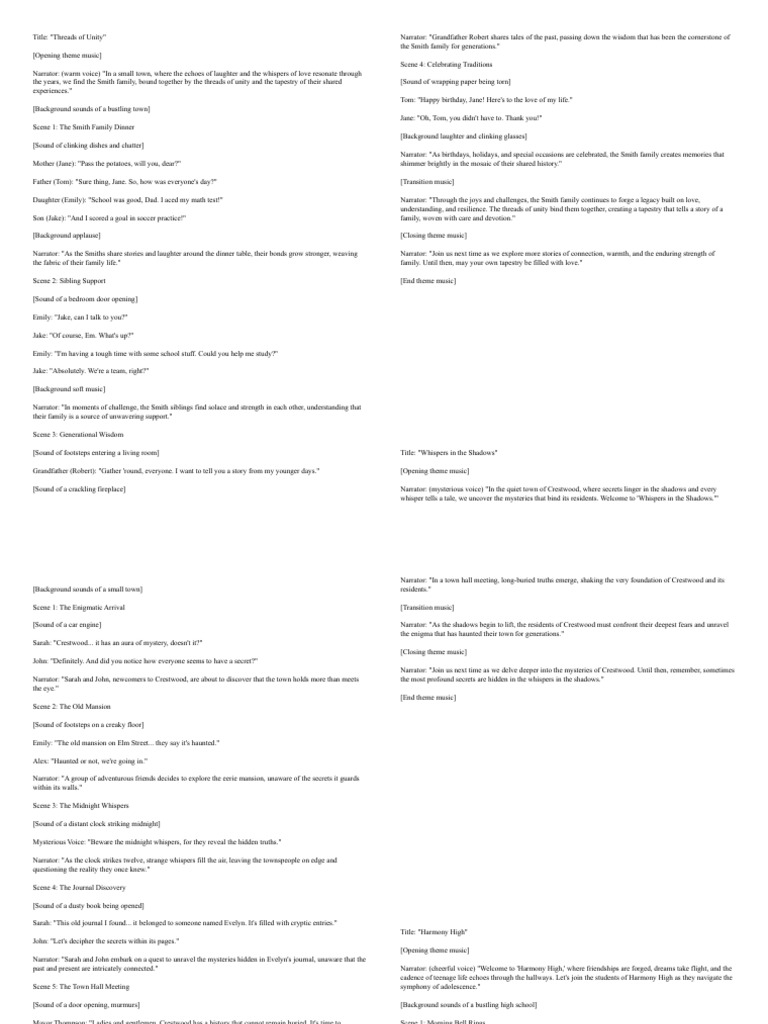 Radio Drama - Script | PDF | General Fiction