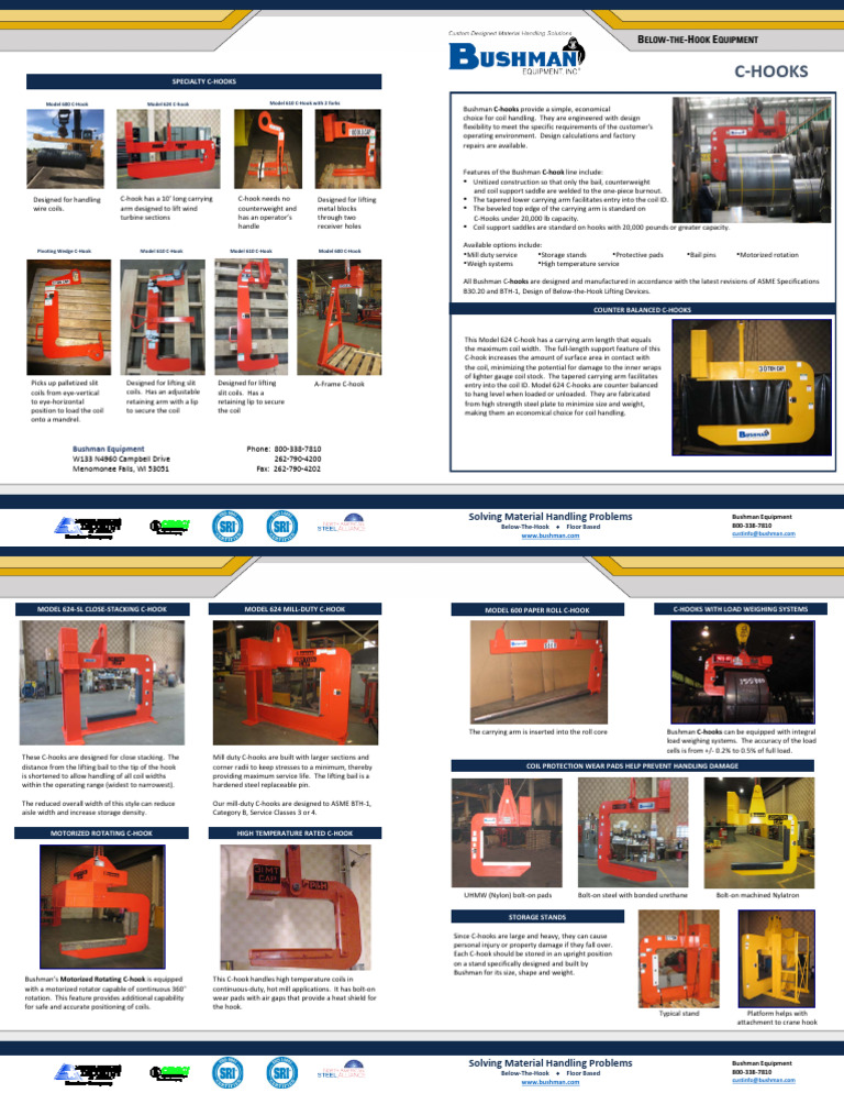 Bushman C Hooks Brochure | PDF | Manufactured Goods | Mechanical Engineering