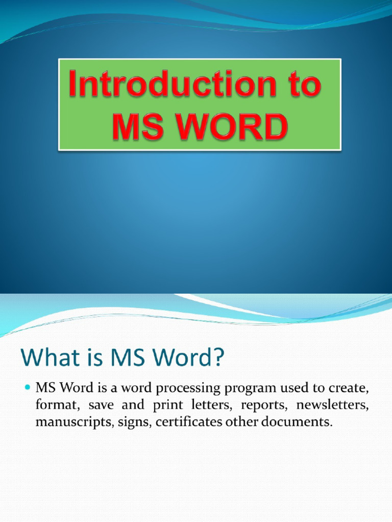 MS Word | PDF