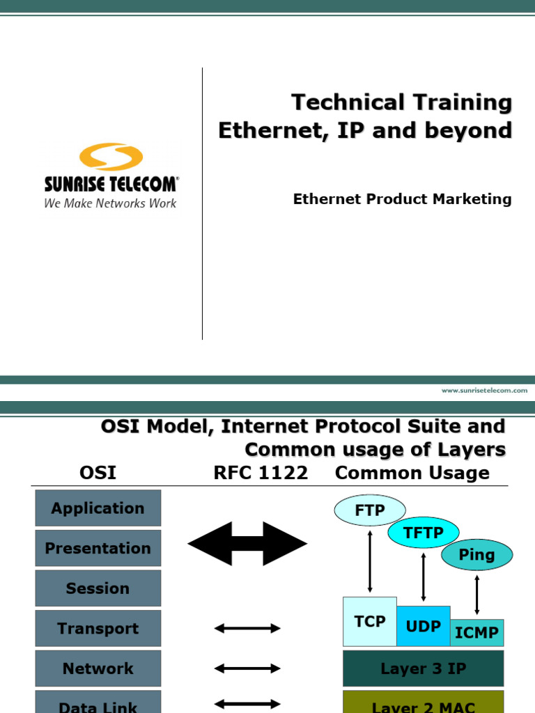 Ethernet Technical Training | PDF | Ip Address | Internet Protocols