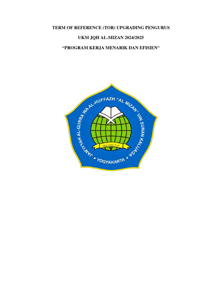 TOR Program Kerja Menarik Dan Efisien Upgrading | PDF | Karier & Perkembangan | Pengembangan Diri