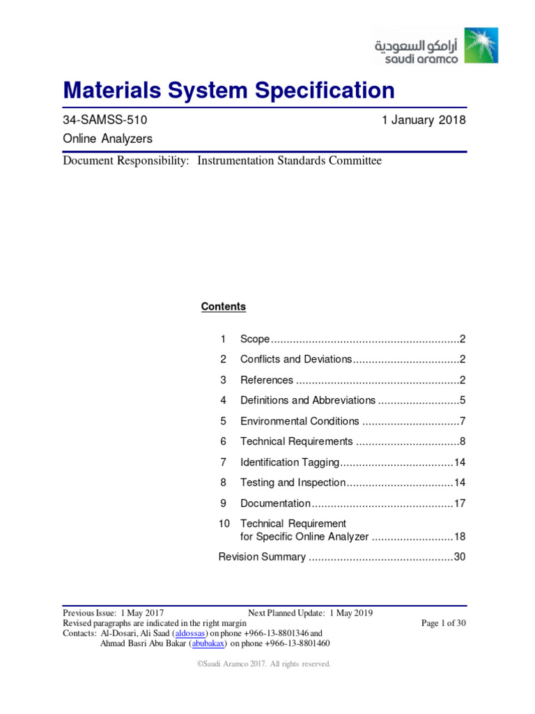 34 Samss 510 | PDF | Pipe (Fluid Conveyance) | Gas Chromatography