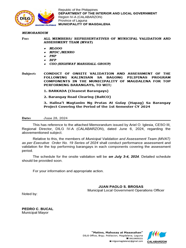 Memo Brgy Clearance Ordinance | PDF | Social Science