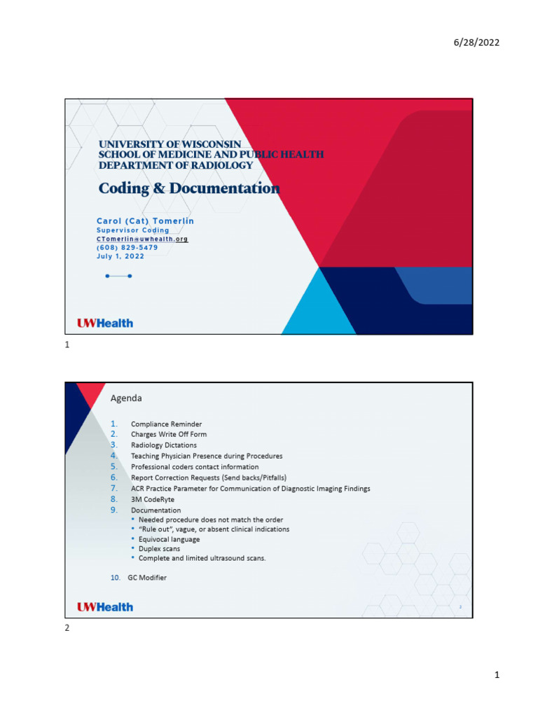 Coding For Resident Fellow Orientation 2022 | PDF | Radiology | Medical Ultrasound
