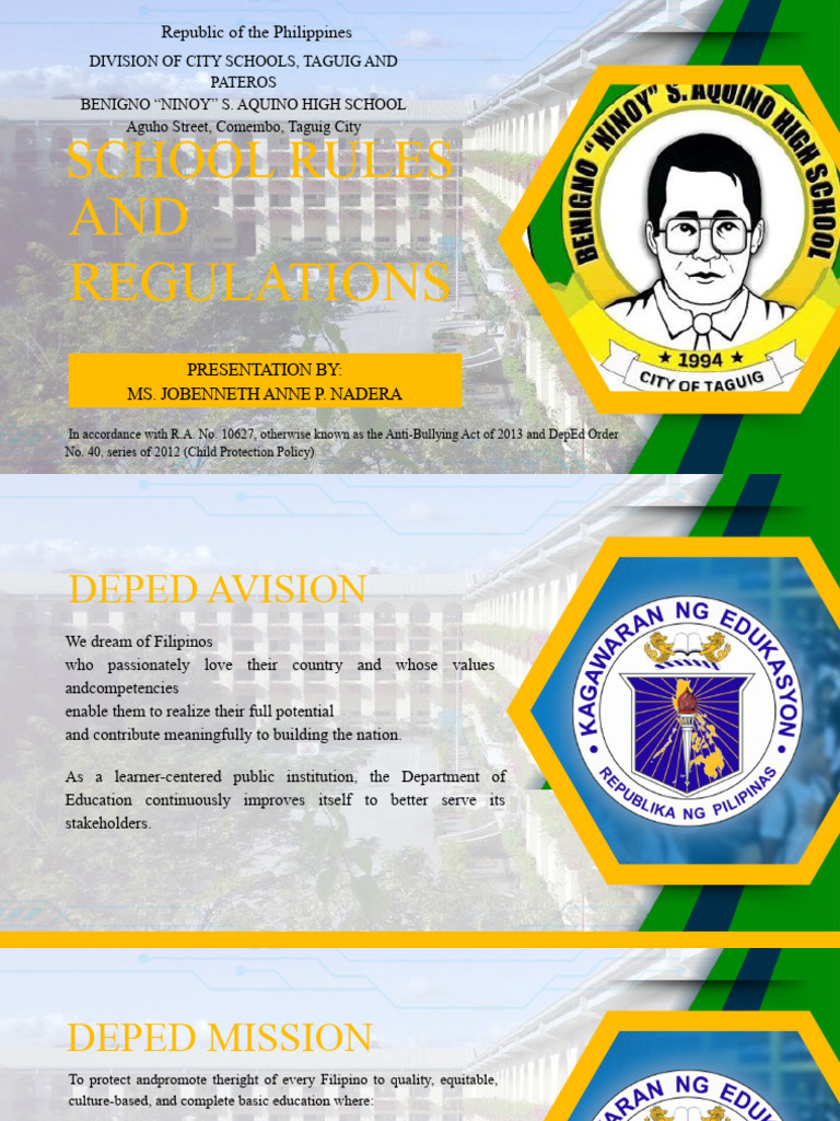 Bnahs Rules and Regulations - 2024 2025 | PDF | Bullying | Students