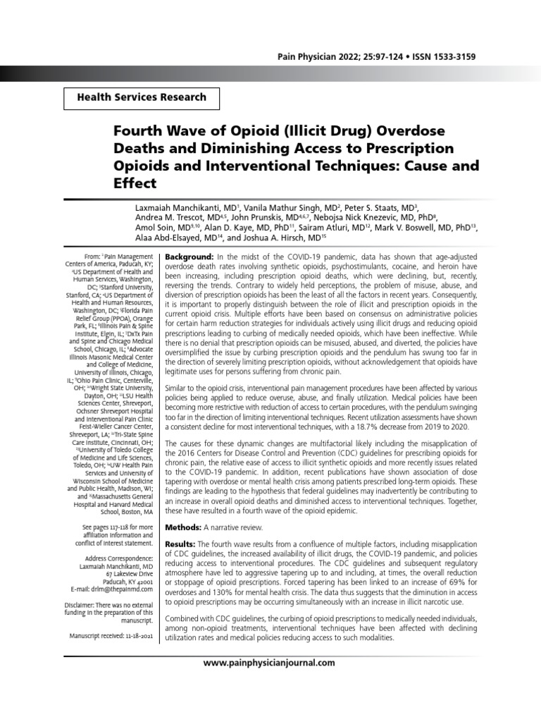 Fourth Wave of Opioid (Illicit Drug) Overdose Deaths and Diminishing ...