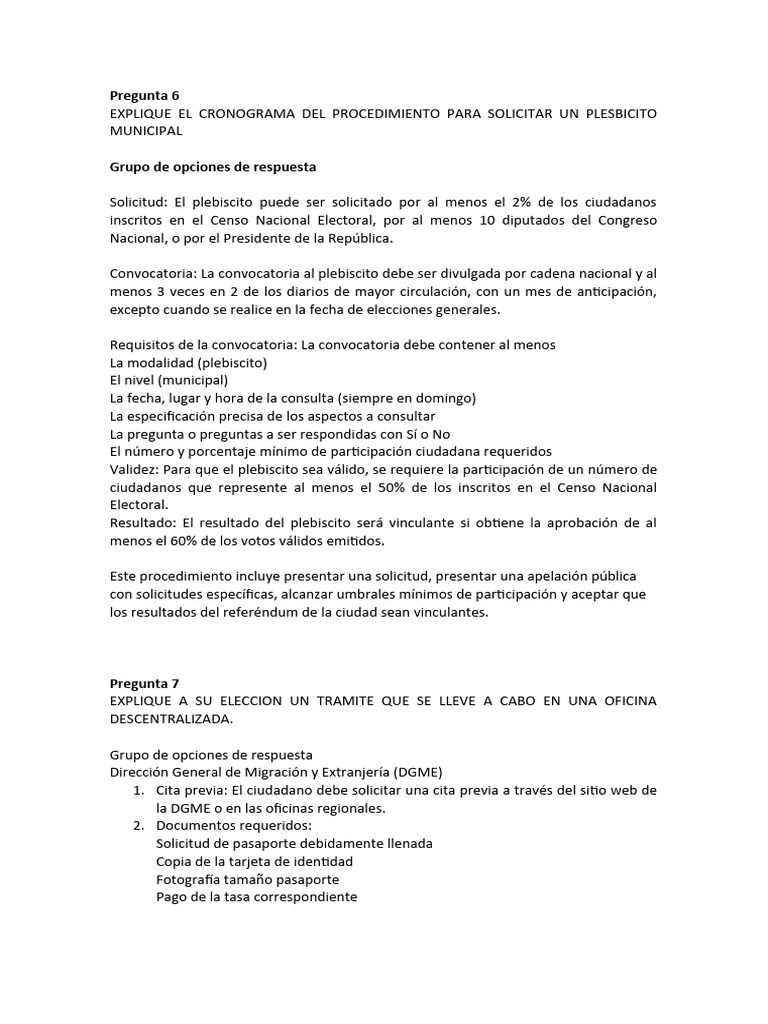 Pregunta 6 | PDF | Documento de identidad | Gobierno